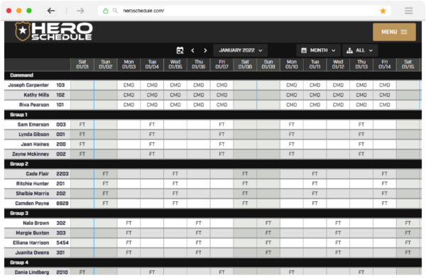 Training on Hero Schedule