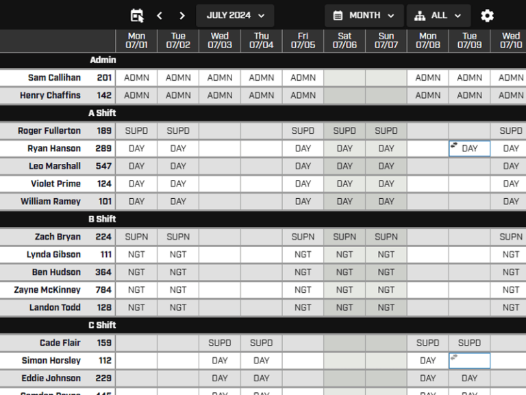 Main Schedule View | See your agency's schedule in one place